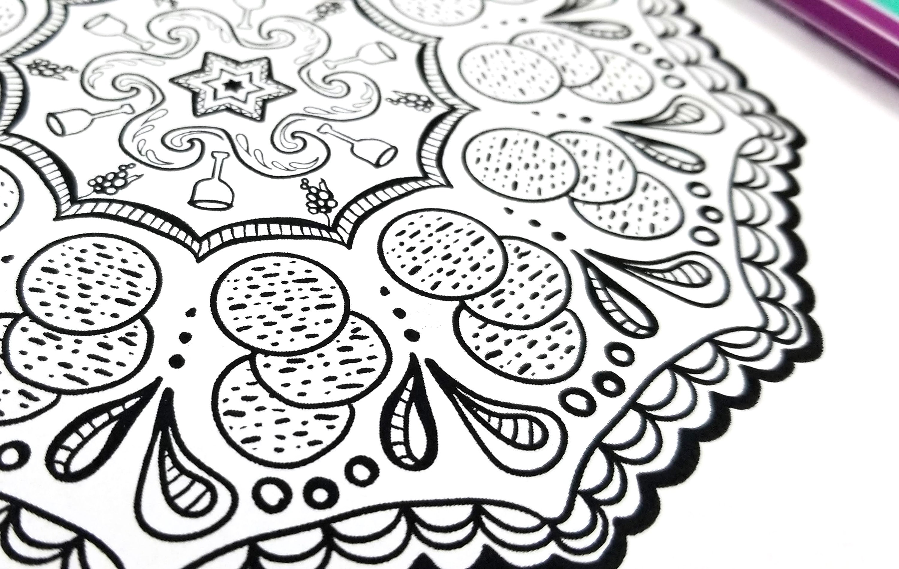 Passover Coloring Pages for Adults / Printable Pesach Jewish - Etsy