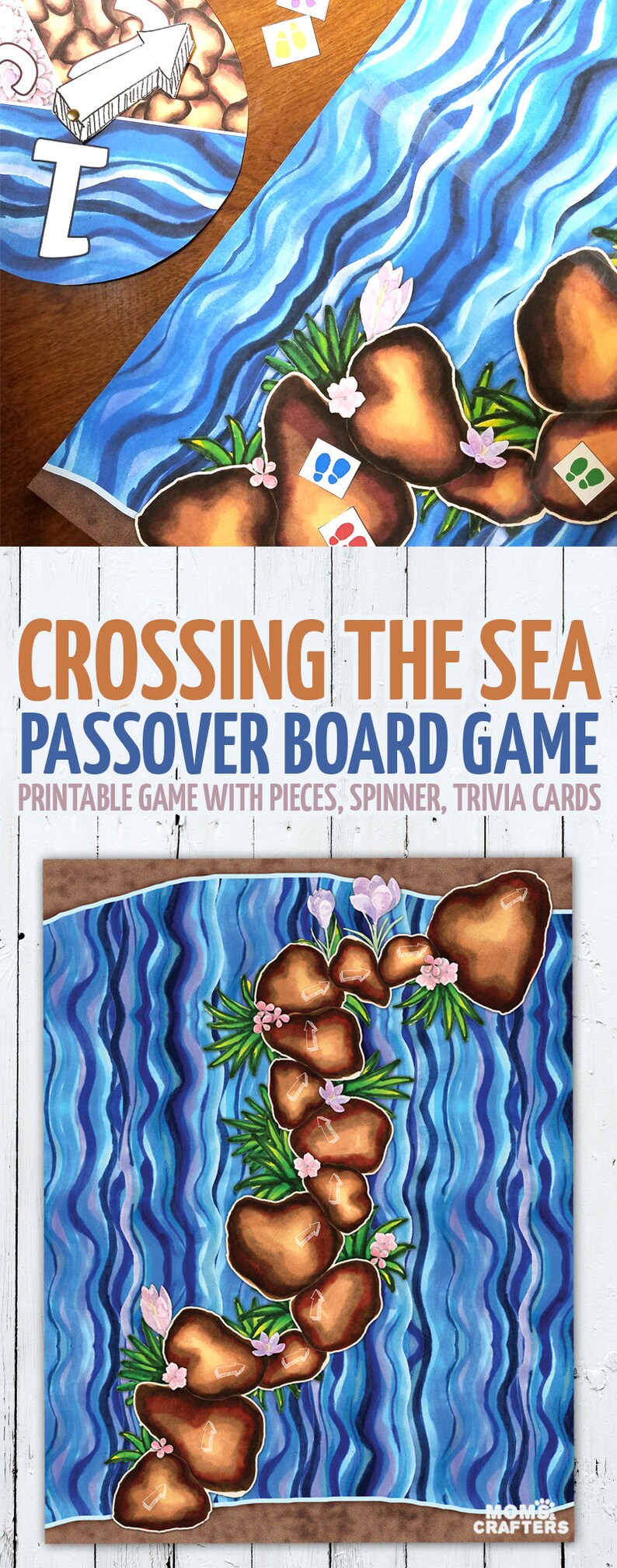 Passover Game for Kids Splitting the Sea Bible Board Game and Spinner ...