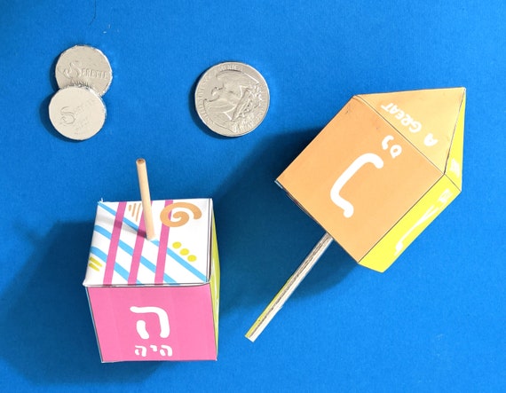 Paper Dreidels Hanukkah Party Favors | Printable Chanukah Treat Box ...