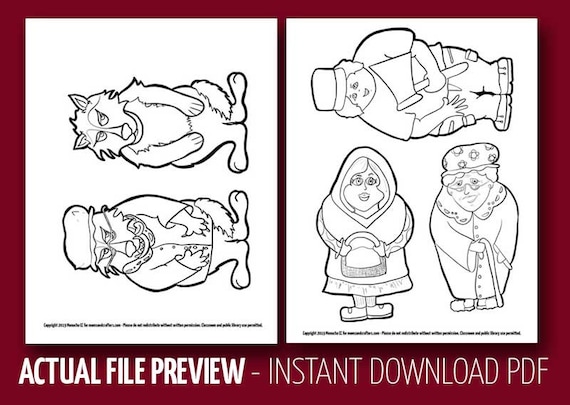 Little Red Riding Hood Characters Coloring Pages