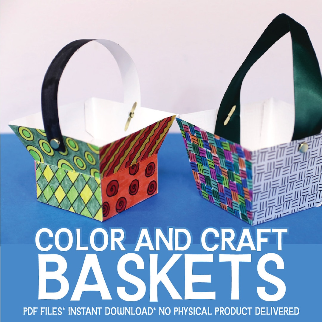 Color & Craft Basket Templates Printable Baskets for Easter or Purim ...
