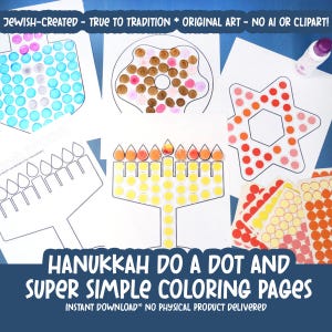 Hanukkah Coloring and Do a Dot Pages | Holiday Coloring Book | Hanukkah ...