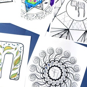 Chai and Star of David Coloring Pages for Adults | Printable Israel and ...