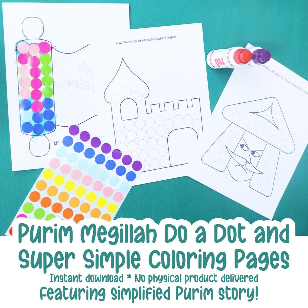Purim Megillah Craft for Toddlers and Preschool | 20 PURIM Coloring ...