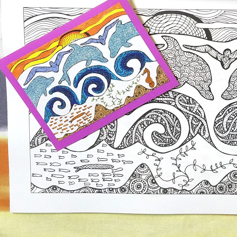 Coloring Postcards - Etsy