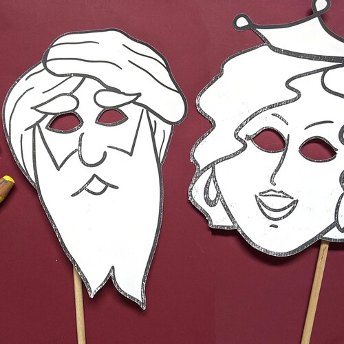 9 PURIM Mask Templates and Coloring Pages Purim Story - Etsy