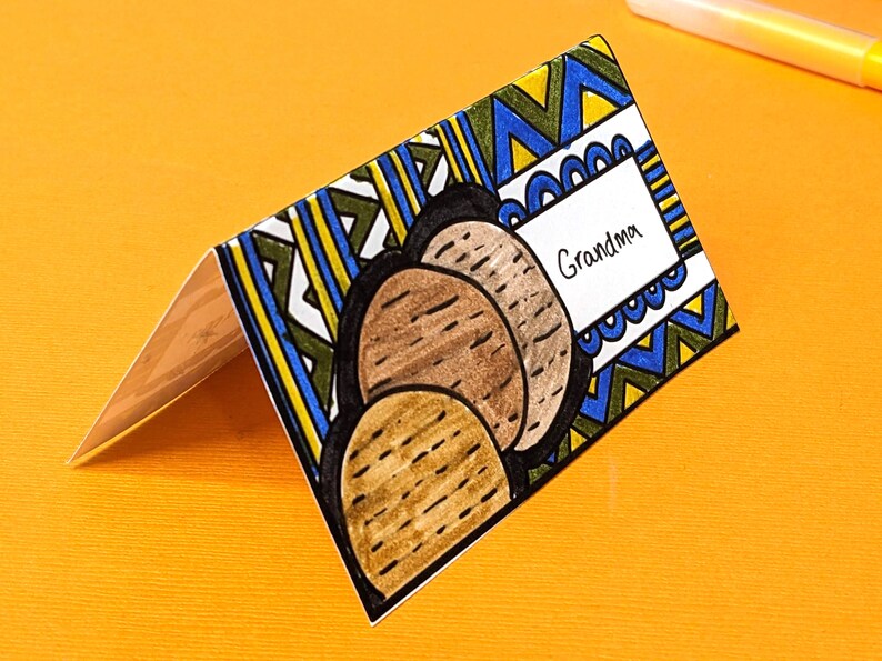 Color-in Printable Passover Name Cards - Matzah | Kids Pesach Craft ...