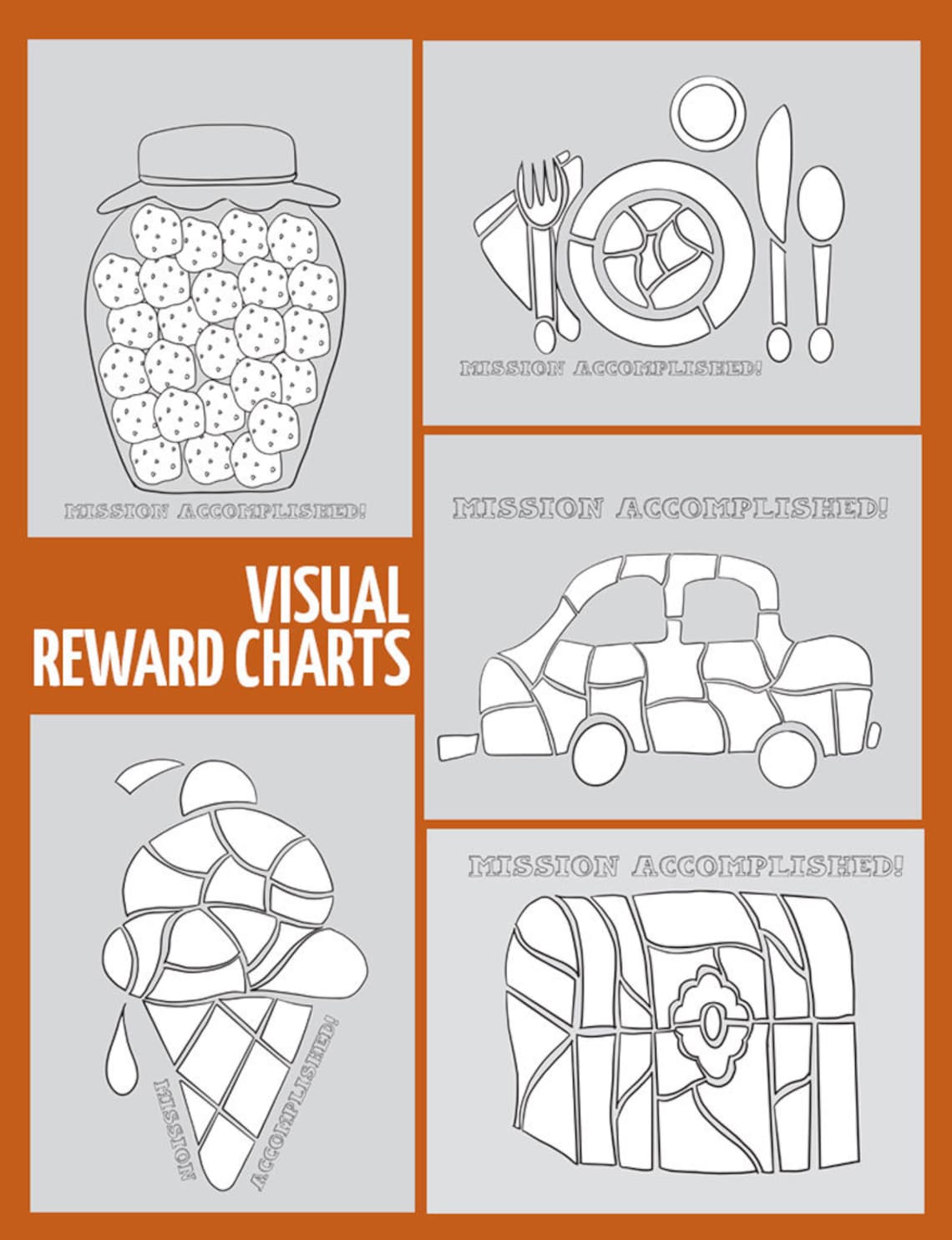 Rewards Charts Printables for Kids Coloring in Visual Prize - Etsy Canada