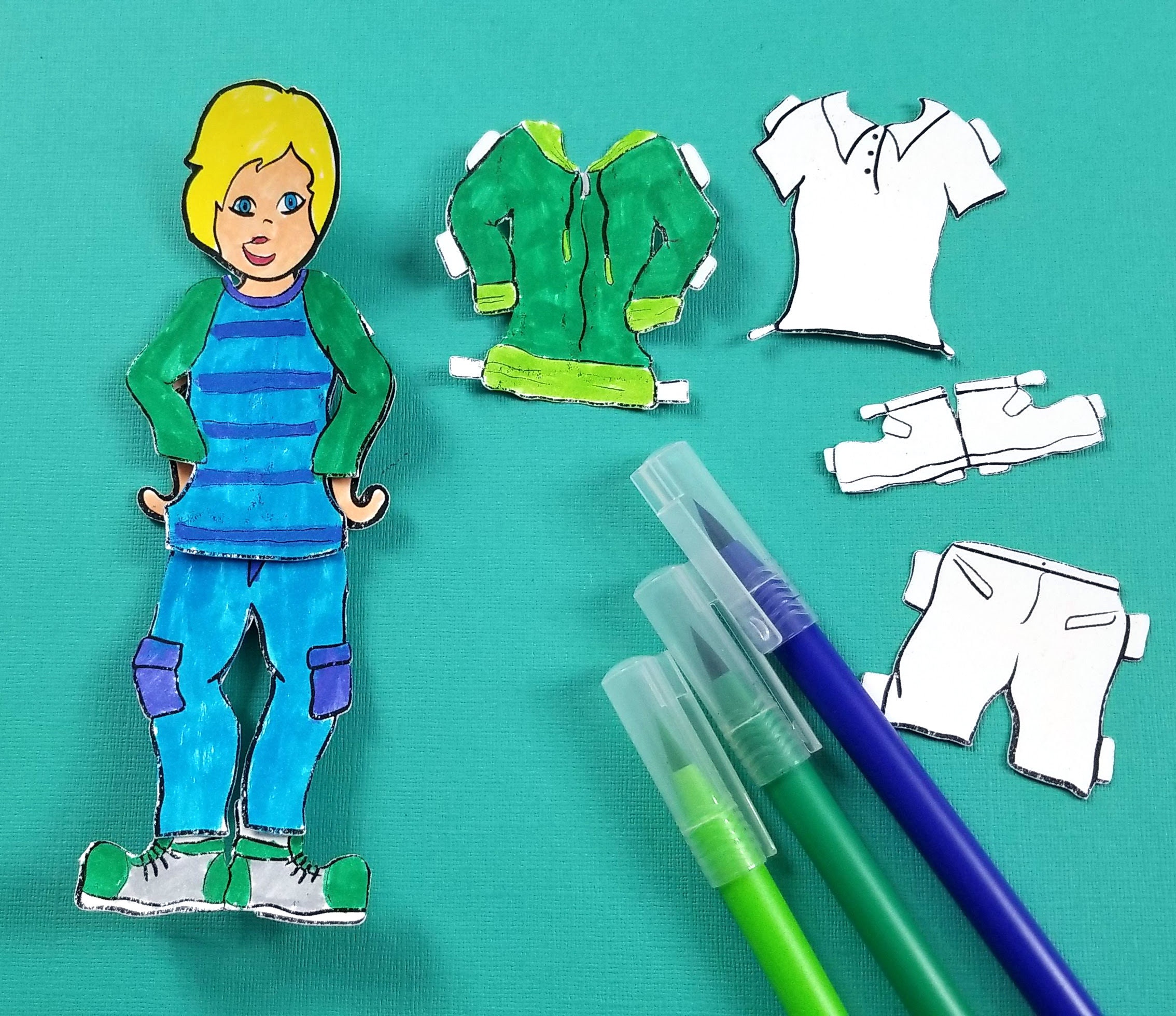 Printable Paper Dolls Spring Boy Spring Paper Craft Template and ...