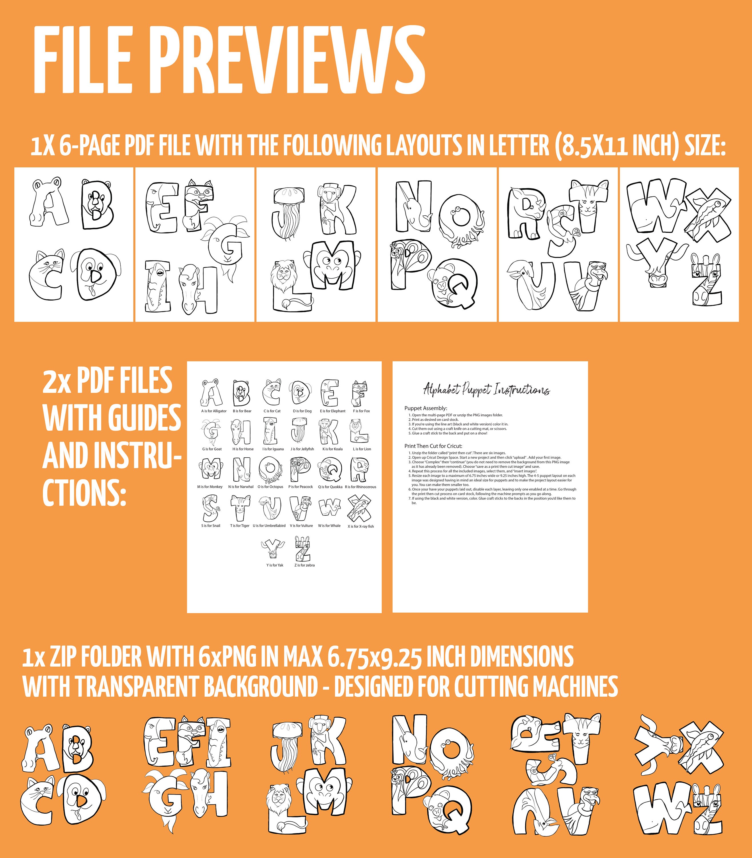 Alphabet Crafts for Toddlers and Preschool - Puppets Coloring Pages and ...