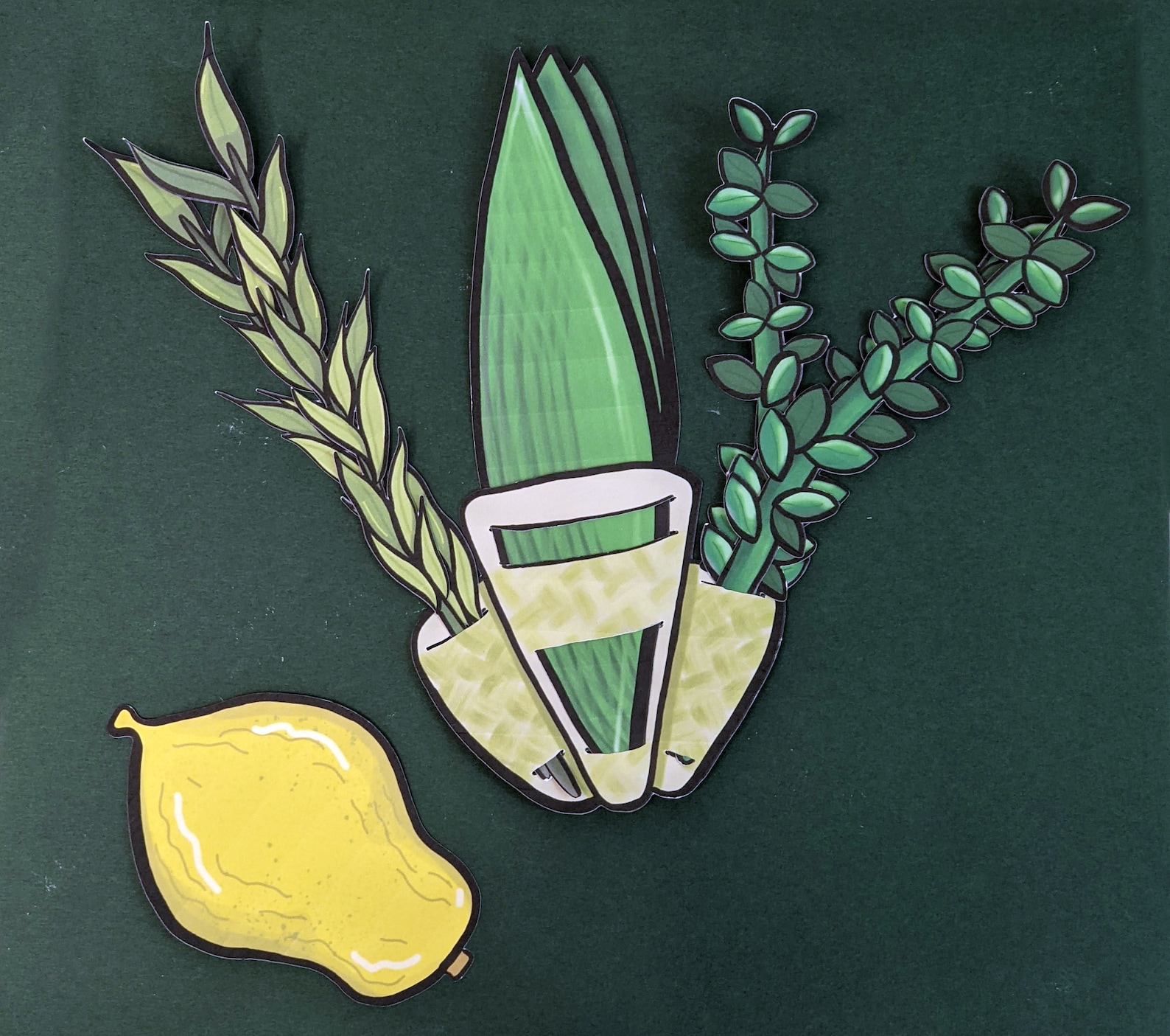 Sukkot Craft and Printable Toy LULAV and Etrog Set for Kids - Etsy