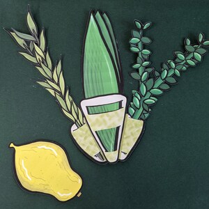 Sukkot Craft and Printable Toy | LULAV and Etrog Set for Kids | Jewish ...