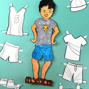 Printable Paper Dolls - Summer Boy | Summer Paper Craft Template and ...