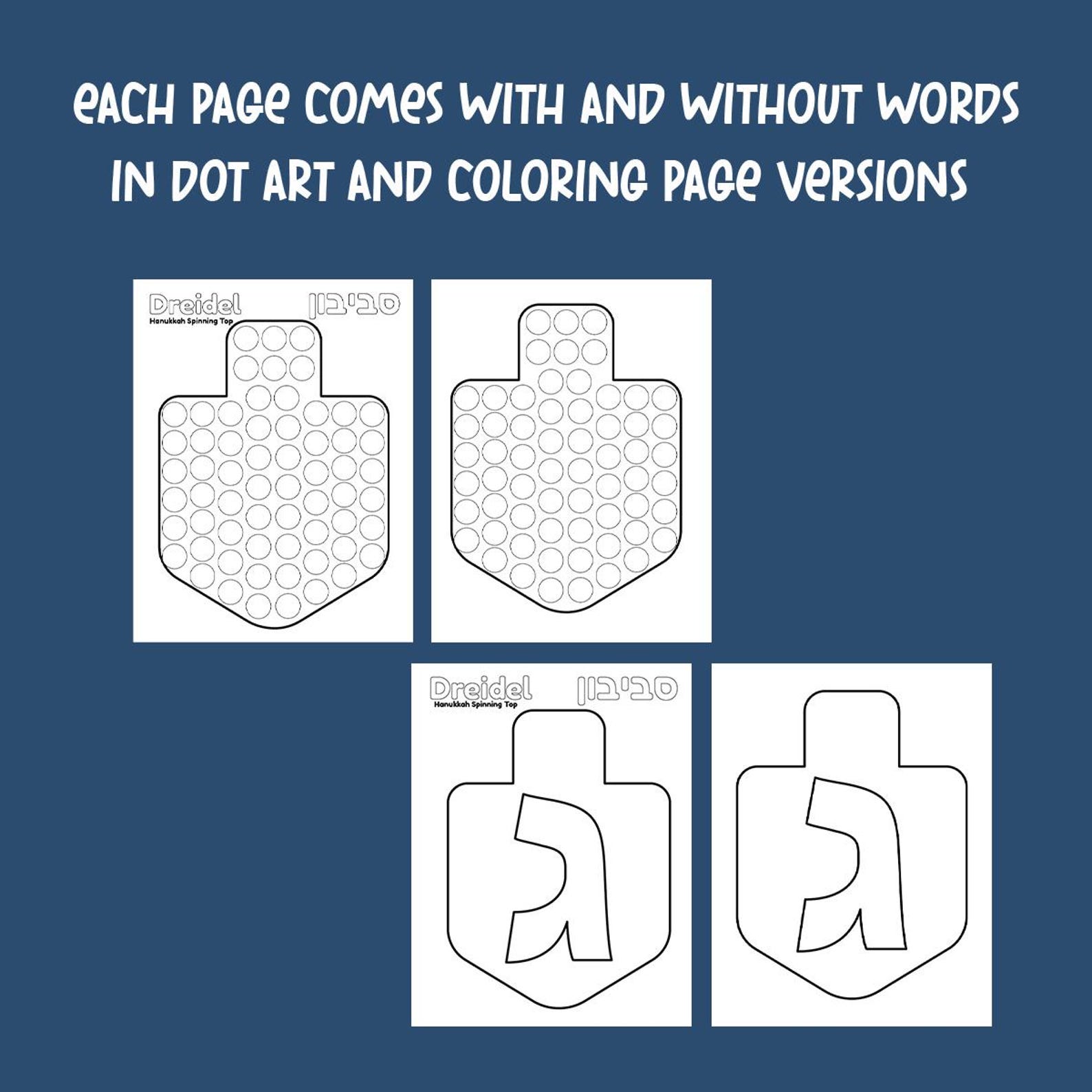 Hanukkah Coloring and Do a Dot Pages | Holiday Coloring Book | Hanukkah ...