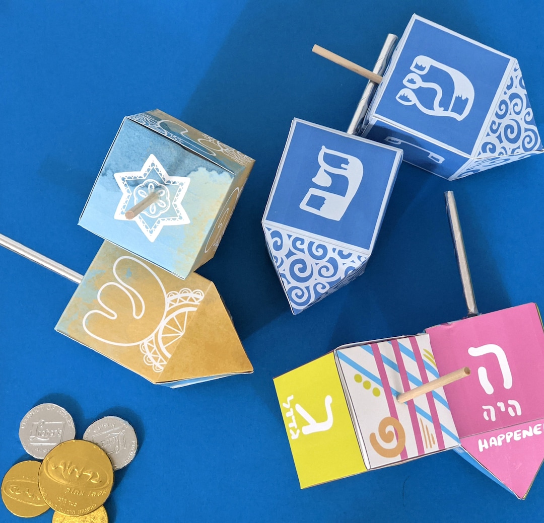BUNDLE 3 Paper Dreidels Hanukkah Party Favors | Printable Chanukah ...