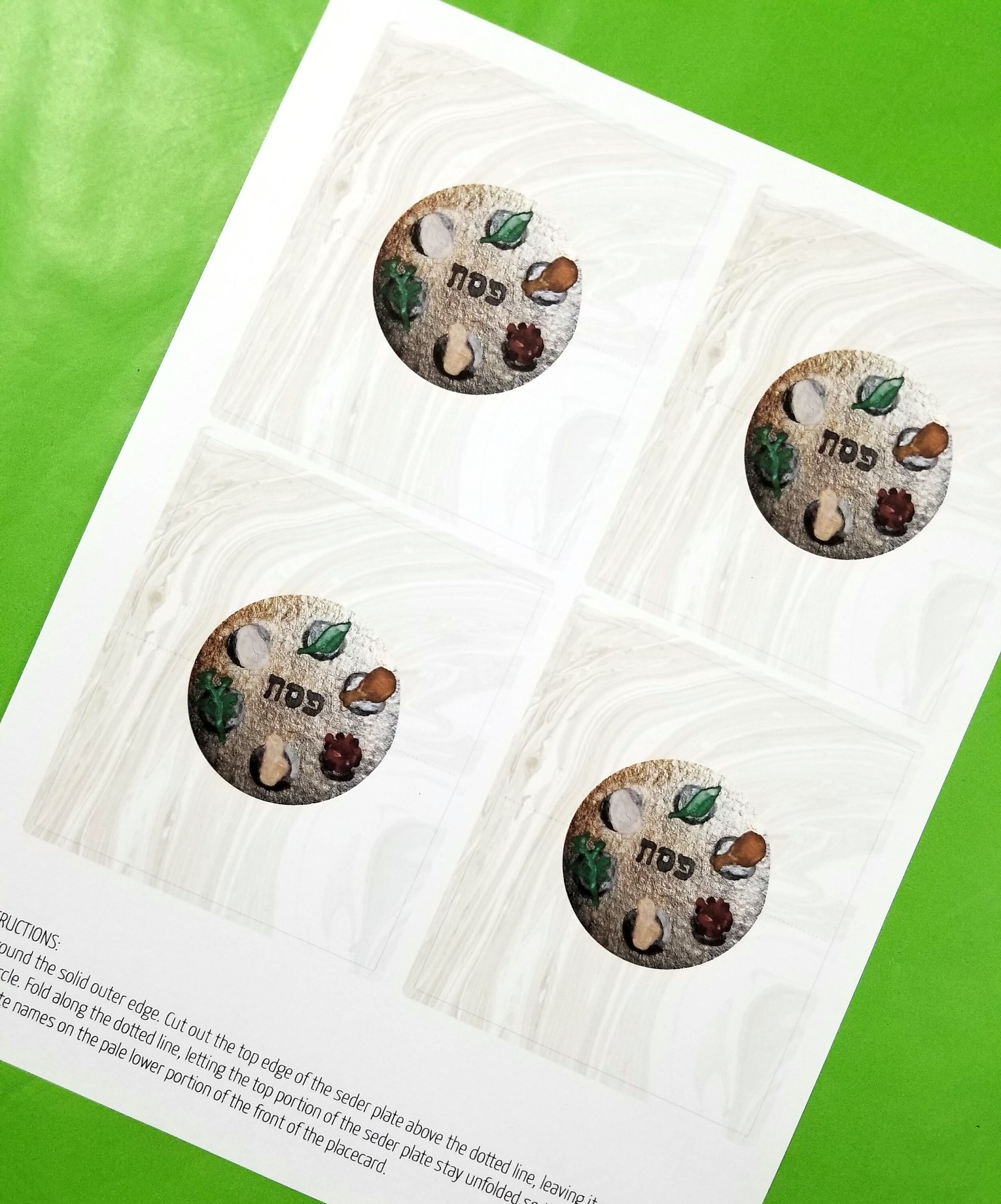 Passover Place Cards - Instant Download PDF - Printable Seder Plate ...