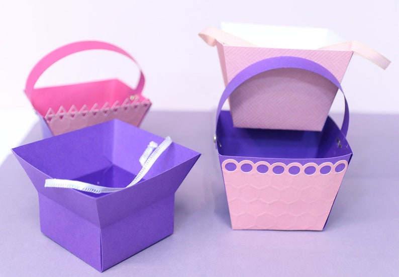 Paper Basket Template Duo | 3D Paper Basket Svgs With Optional ...