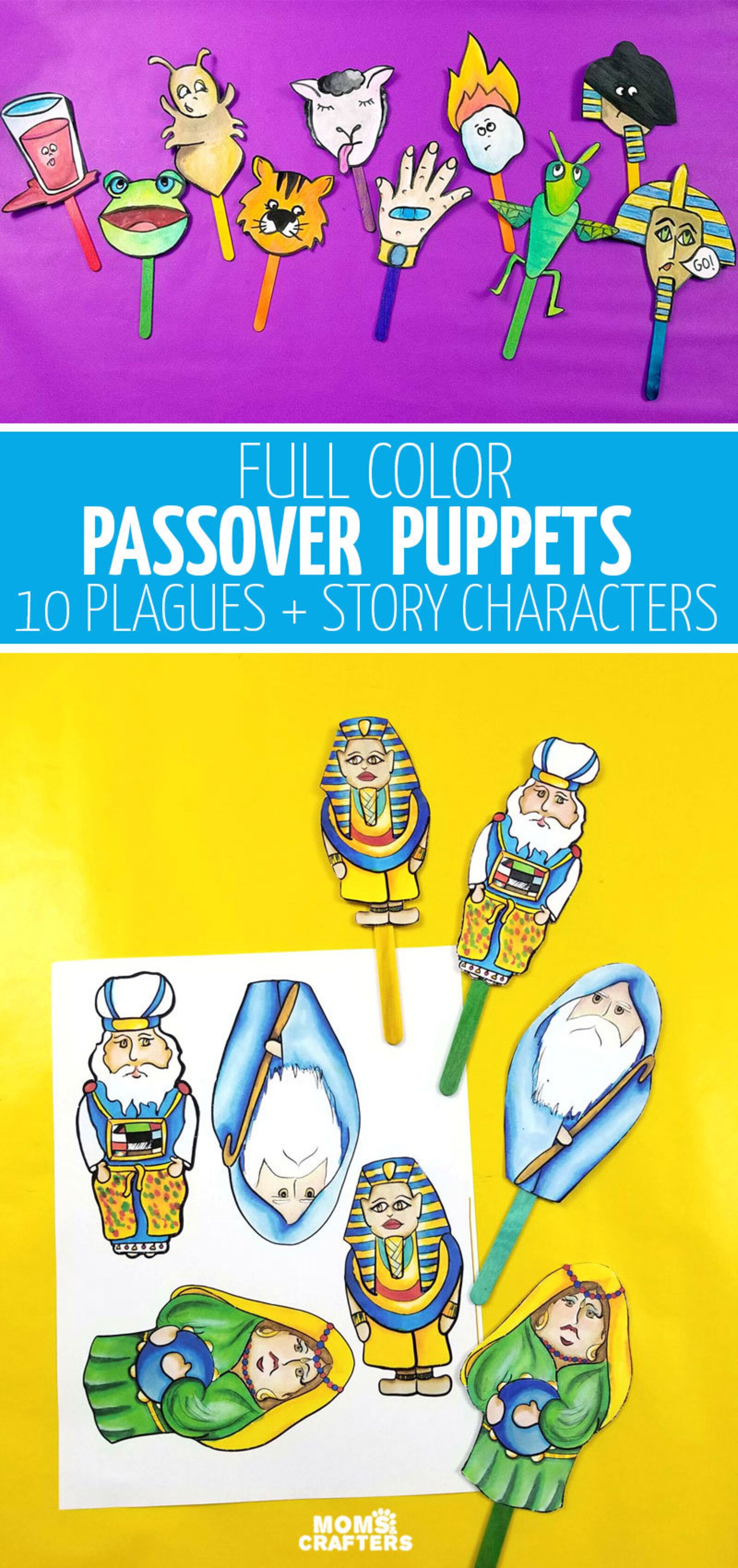 Passover Puppets PUPPETS Full Color Duo Printable Pesach - Etsy