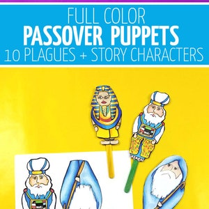 Passover Puppets PUPPETS Full Color Duo - Printable Pesach Character ...