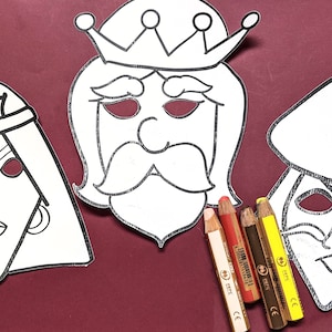 9 PURIM Mask Templates and Coloring Pages - Purim Story Characters ...