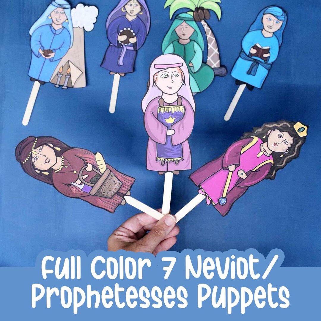 FULL COLOR 7 Neviot Prophetesses Puppets for Kids | Preschool and Kids ...