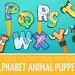 Alphabet Puppets Paper Toy Template Printable Animal ABC Animal Crafts ...