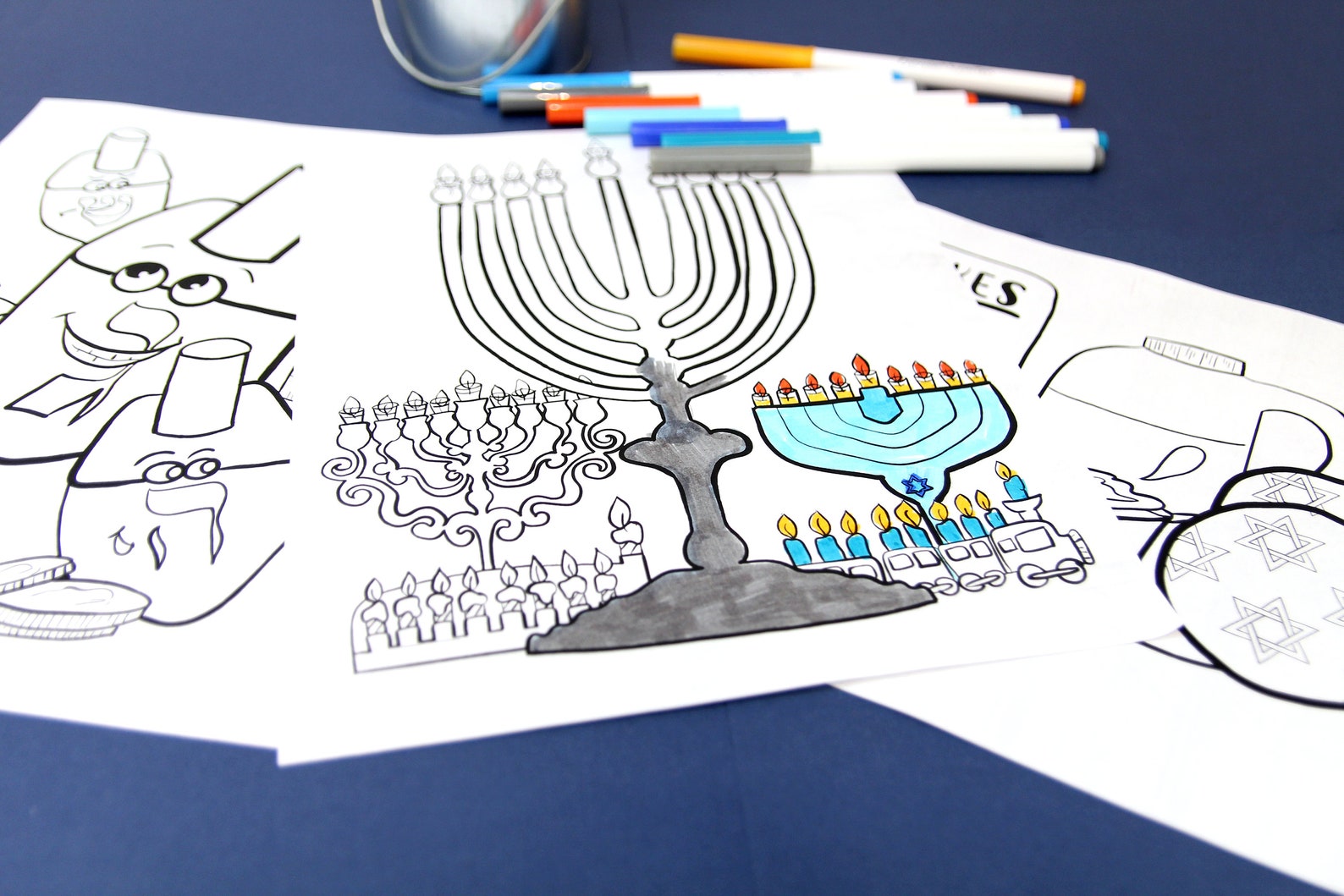 Chanukah Coloring Pages Duo | Hanukkah Traditions AND Story Coloring ...