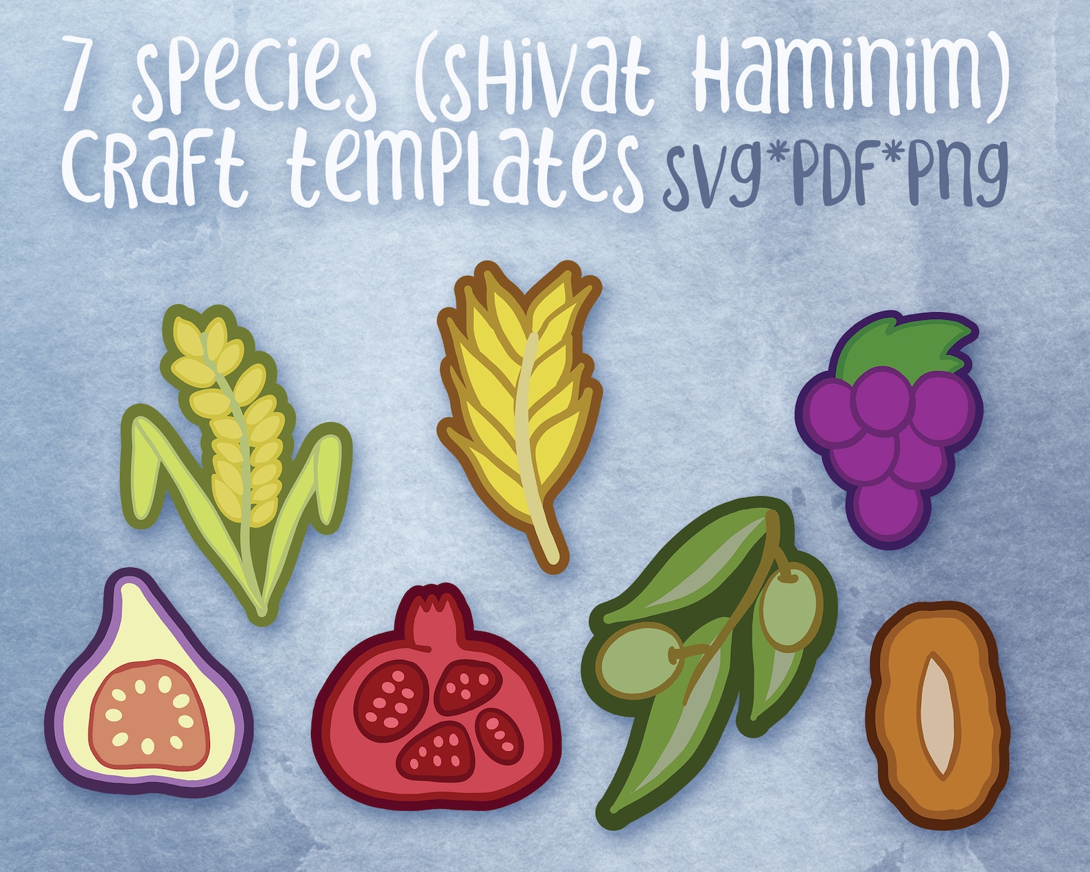 7 Species of Israel Craft Template SVG & PDF Layered SVG - Etsy Canada