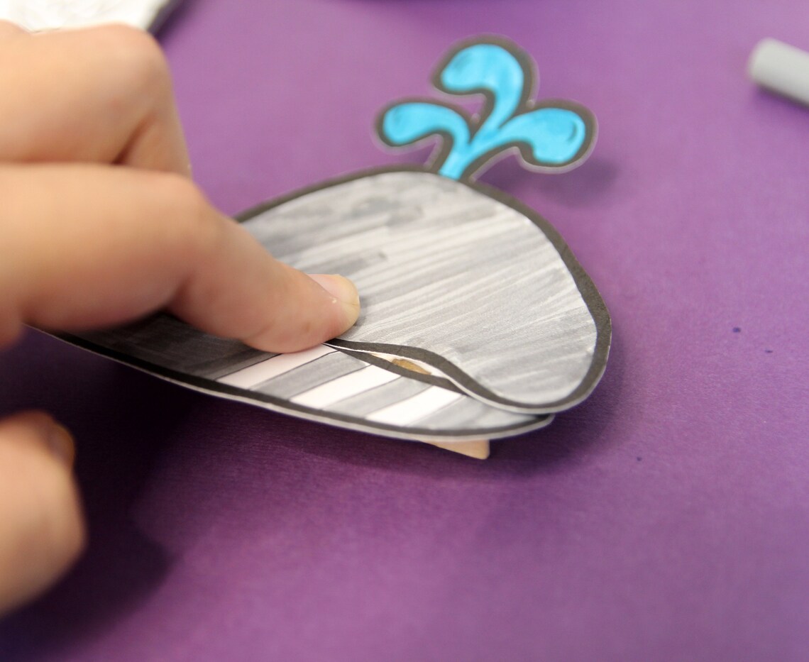 Jonah and the Whale Puppet Craft Coloring Page Version Yom - Etsy