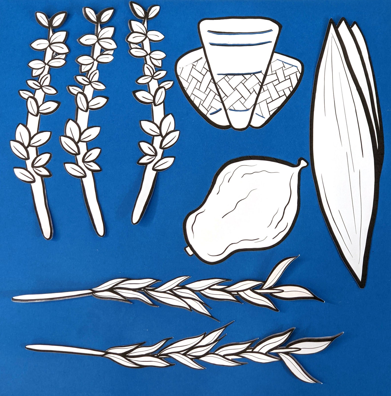 Sukkot Printable Paper Craft for Kids Lulav and Etrog - Etsy Canada