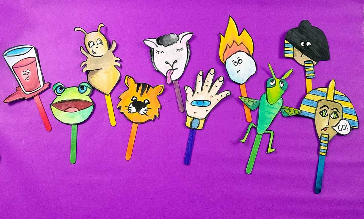 FULL COLOR Ten Plagues PUPPETS - Fun Printable Passover Puppets - a ...