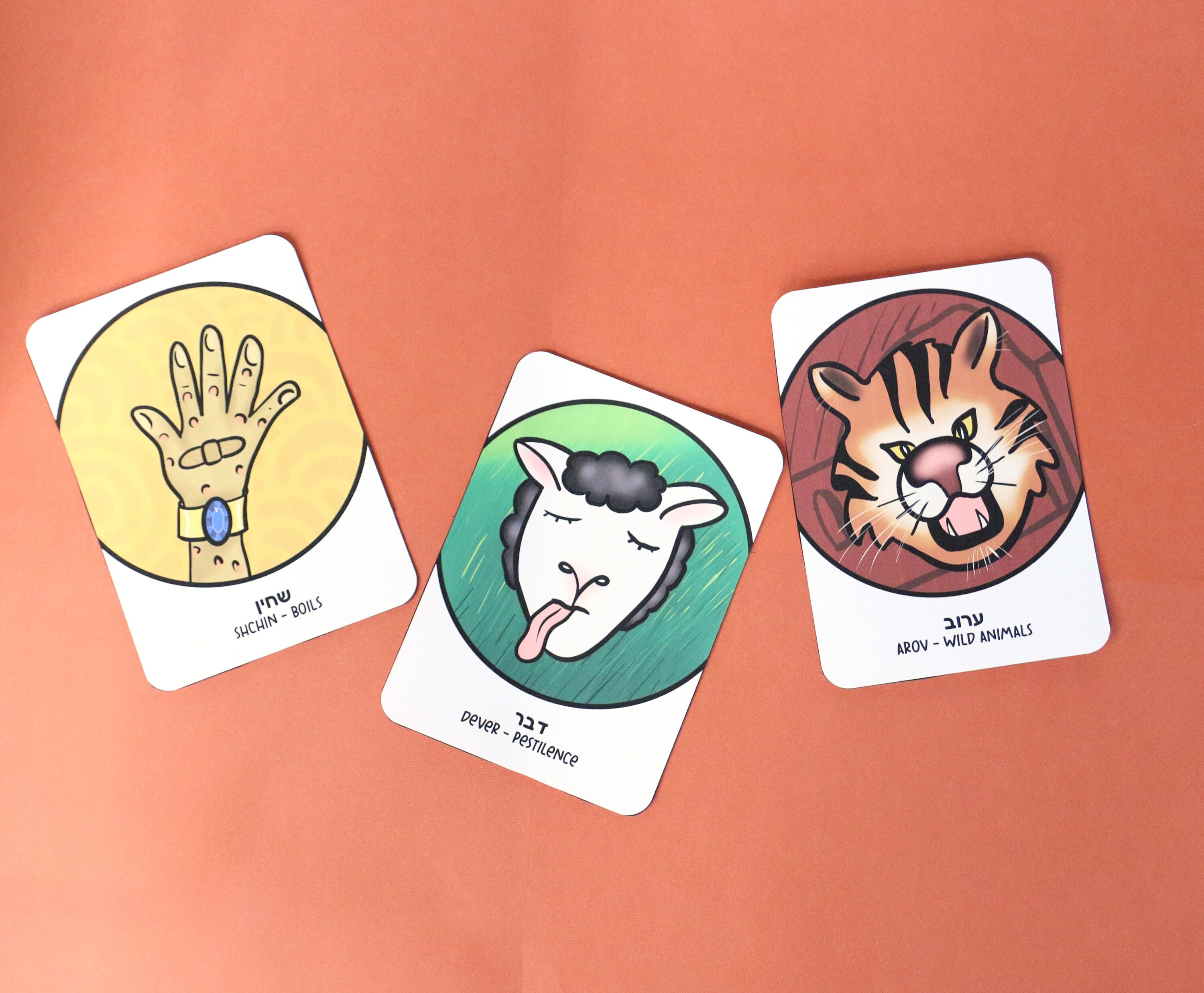 FULL COLOR Ten Plagues Flash Cards Passover Teaching Tool for Preschool Kids Makkot Activity in ...