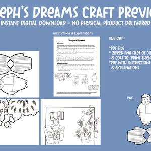 Joseph's Dreams Craft | Printable Coloring Pages and Paper Crafts ...