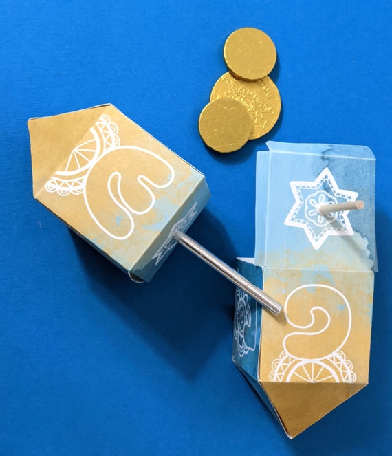Hanukkah Treat Boxes | Printable Paper Dreidel Favors and Chanukah ...