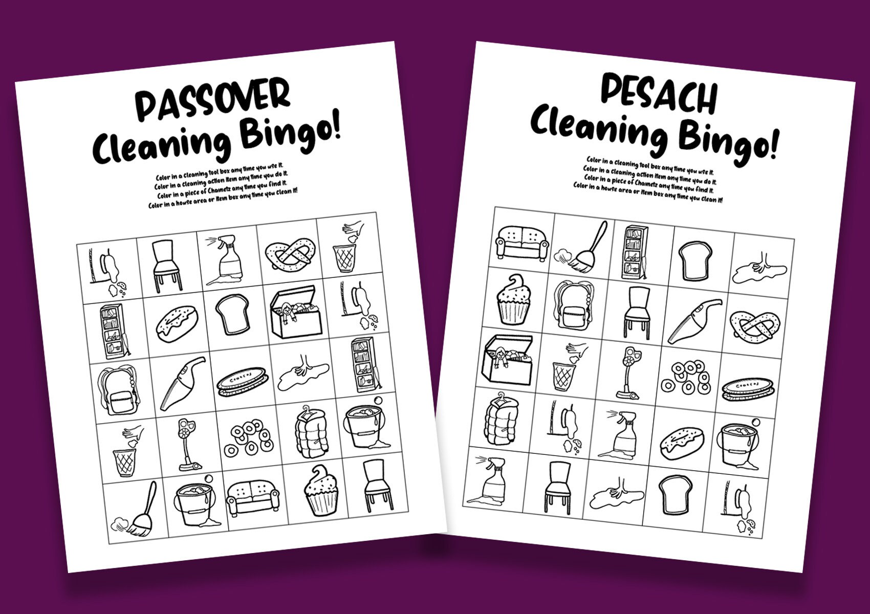 BUNDLE: Passover Cleaning Checklists Reward Charts & Tools for Kids ...
