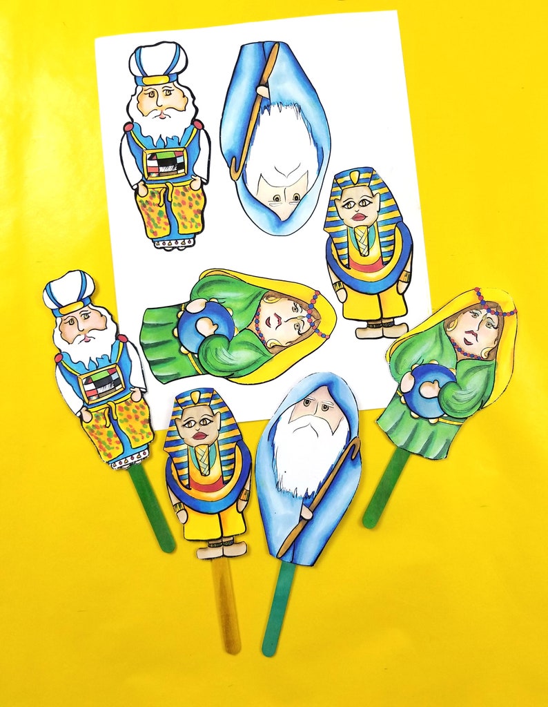 Passover Puppets PUPPETS Fun Printable Pesach Puppets Full Color ...