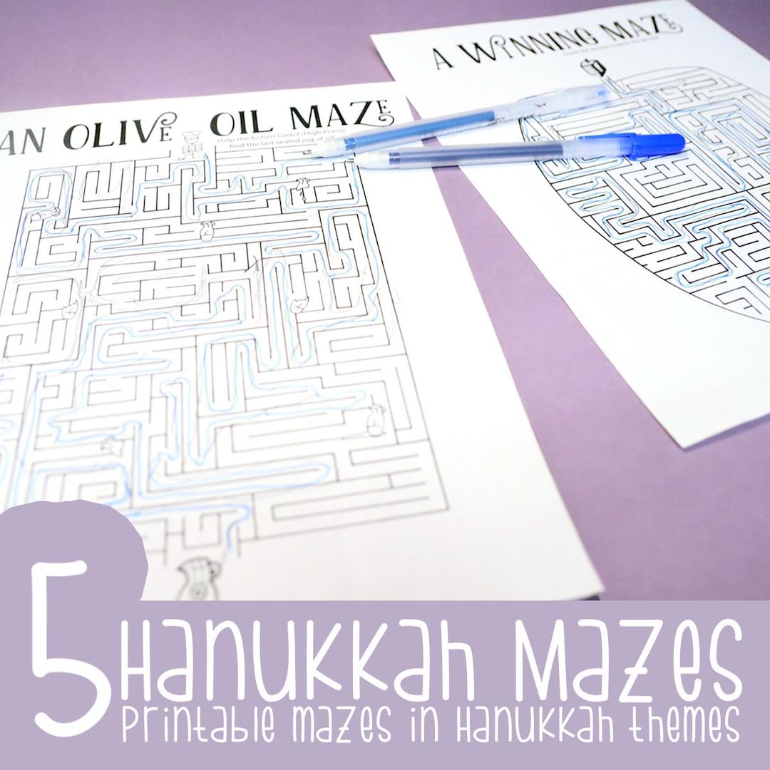 Hanukkah Mazes Printable Activity Worksheets for Kids | Printable ...
