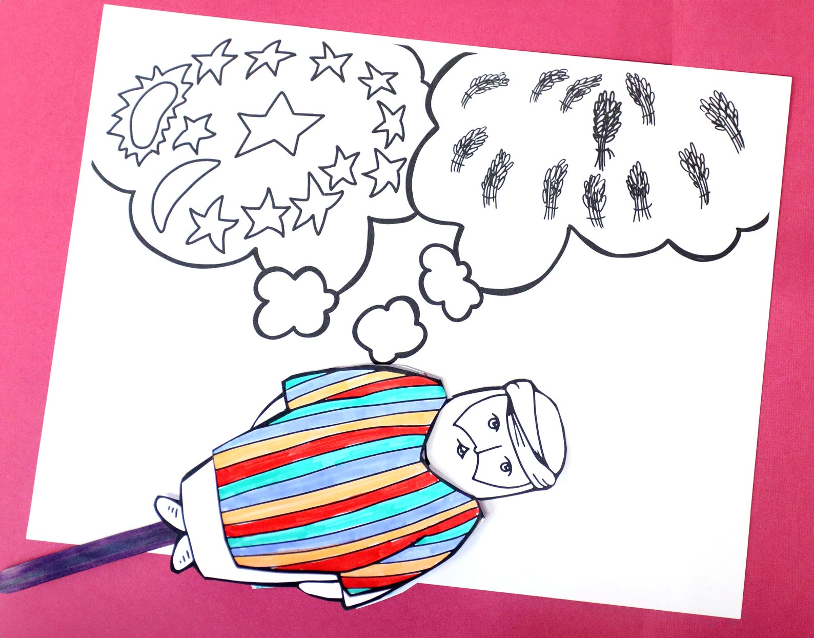 Joseph's Dreams Craft Printable Coloring Pages and Paper Crafts Parsha ...