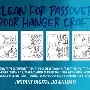 Clean for PASSOVER No Chametz Sign | Door Hanger Craft for Kids ...