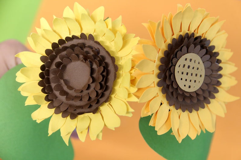 Paper Sunflower SVG & PDF Templates Cut File for a 3D Cardstock ...