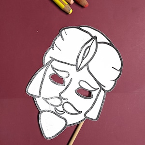 9 PURIM Mask Templates and Coloring Pages - Purim Story Characters ...