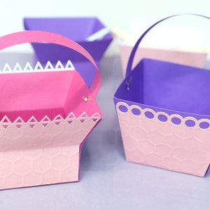 BUNDLE: 4x 3D Paper Basket SVG Cut Files and Pdf Templates | With ...