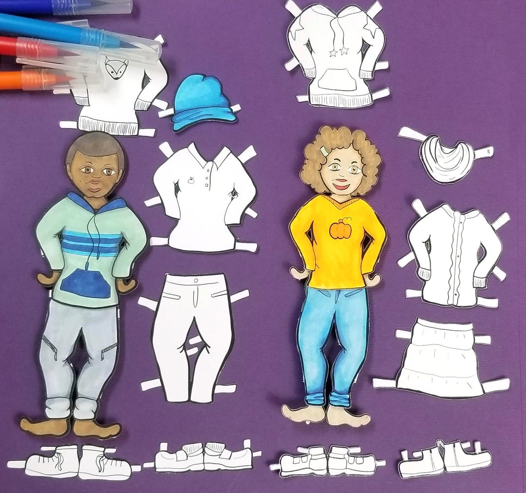Printable Paper Dolls for Boys & Girls | Fall Dress up Paper Craft ...