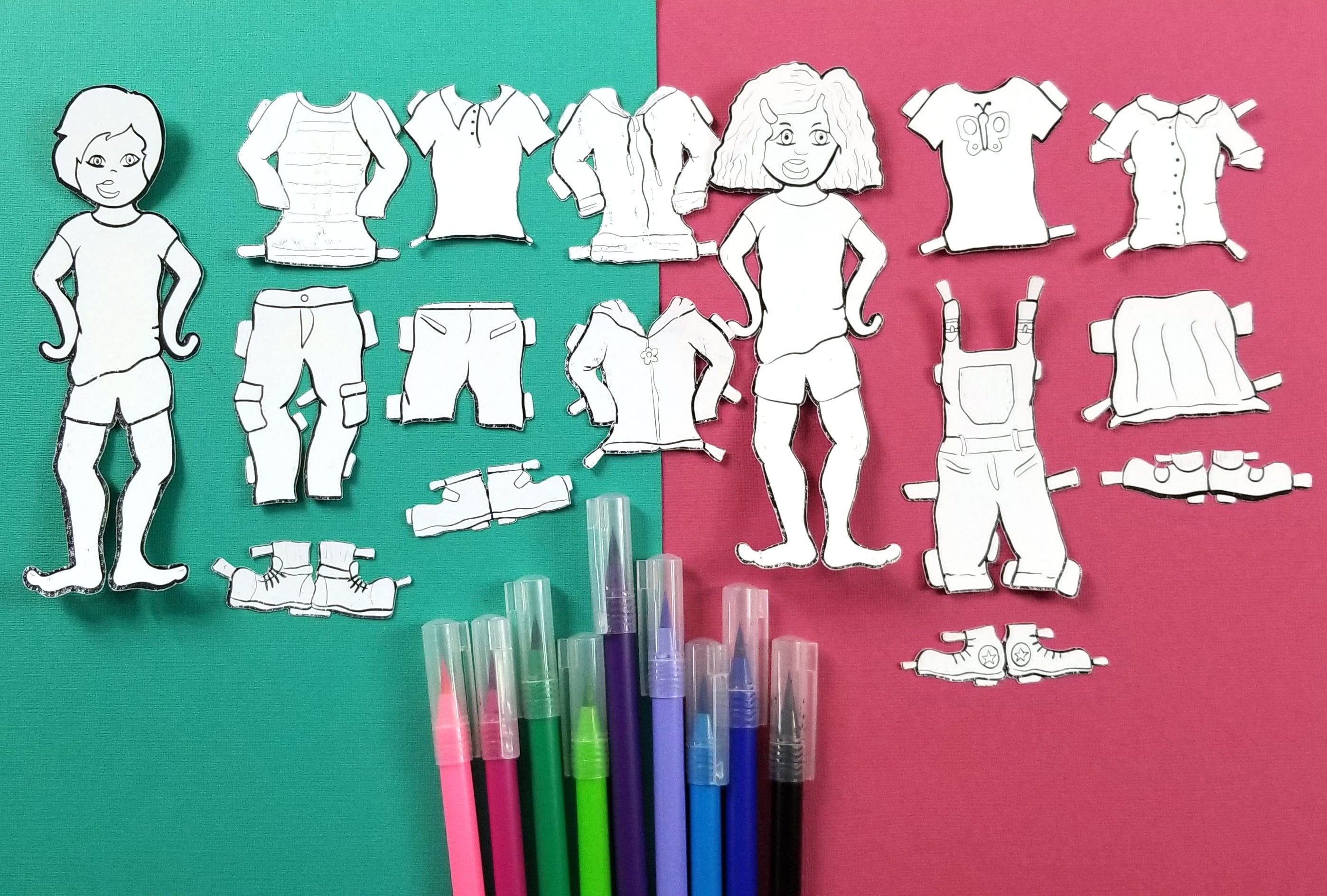 Printable Paper Dolls for Boys & Girls Spring Dress up Paper Craft ...