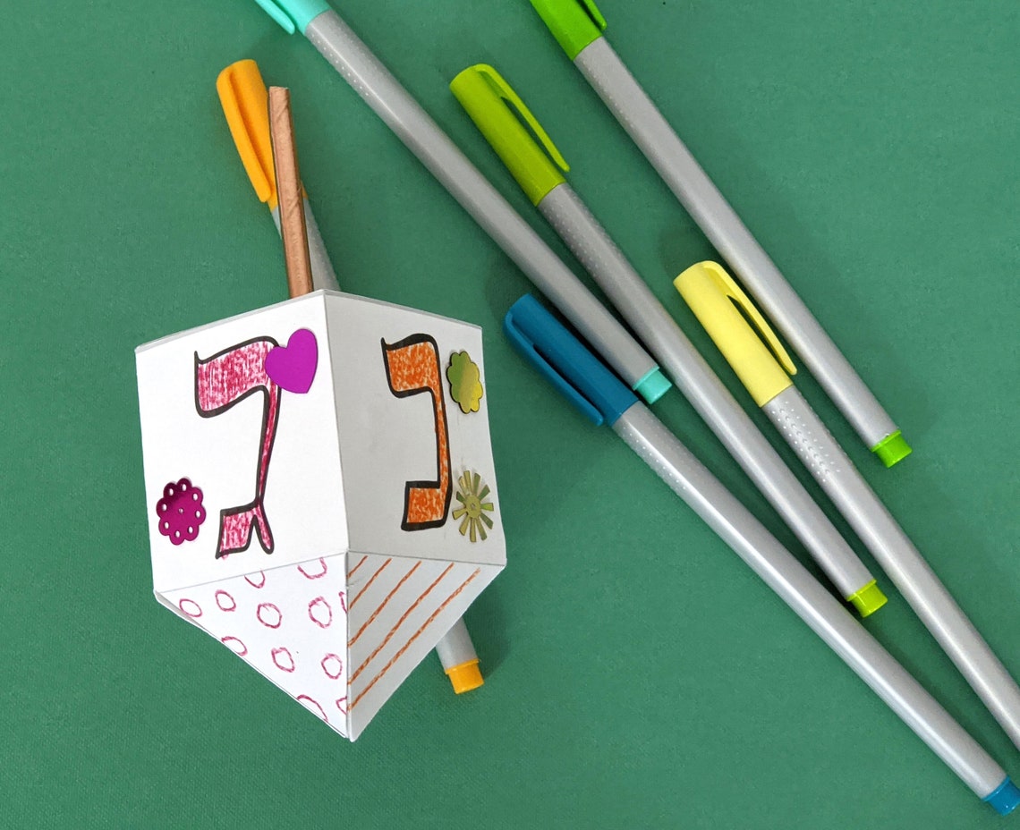 Paper Dreidel Templates BUNDLE Color-in Black and White | Etsy