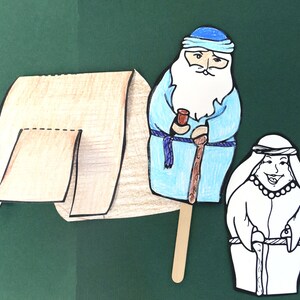 Vayera Parsha Craft | Abraham's Three Guests Puppets and Tent Template ...