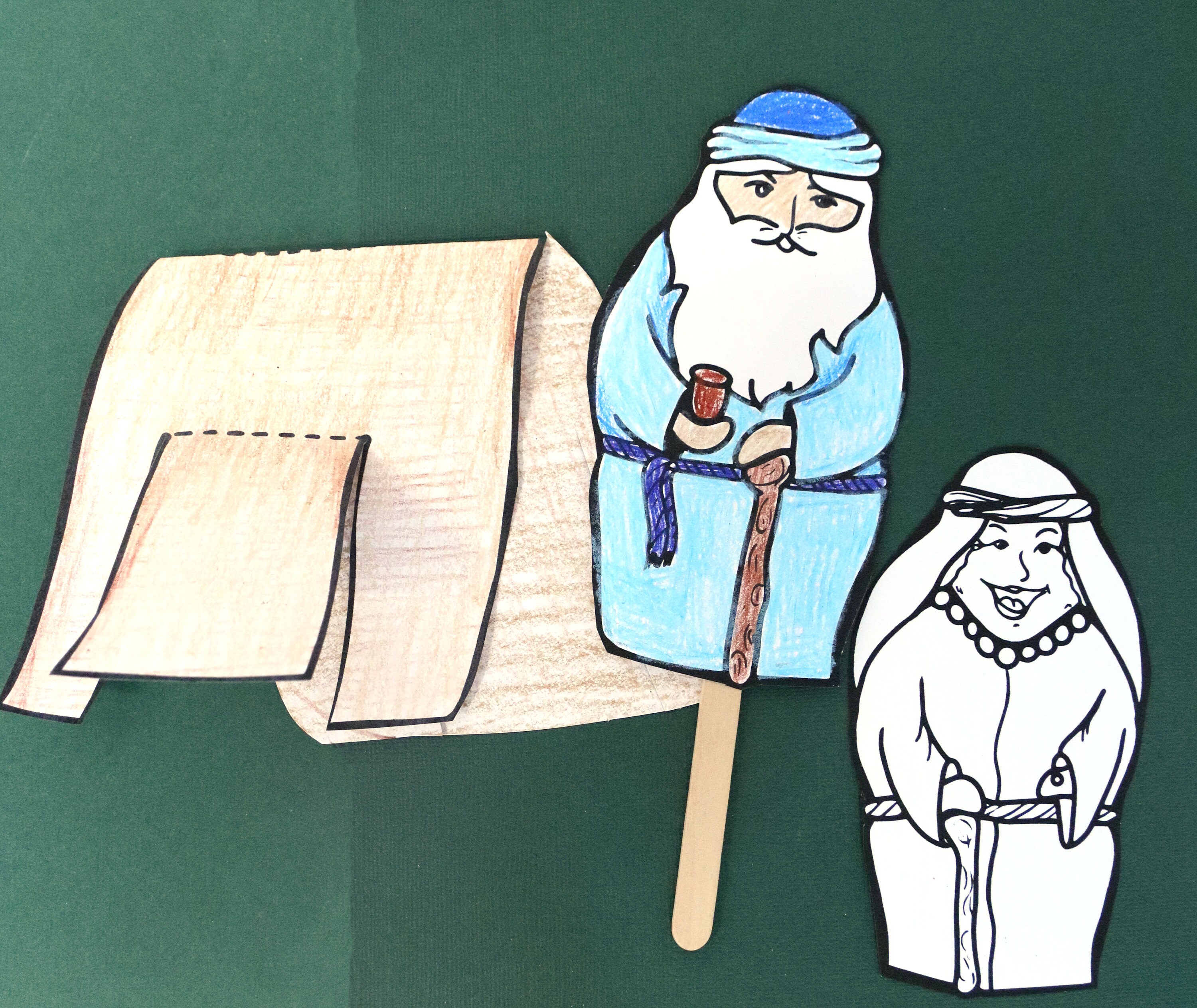 Vayera Parsha Craft | Abraham's Three Guests Puppets and Tent Template ...