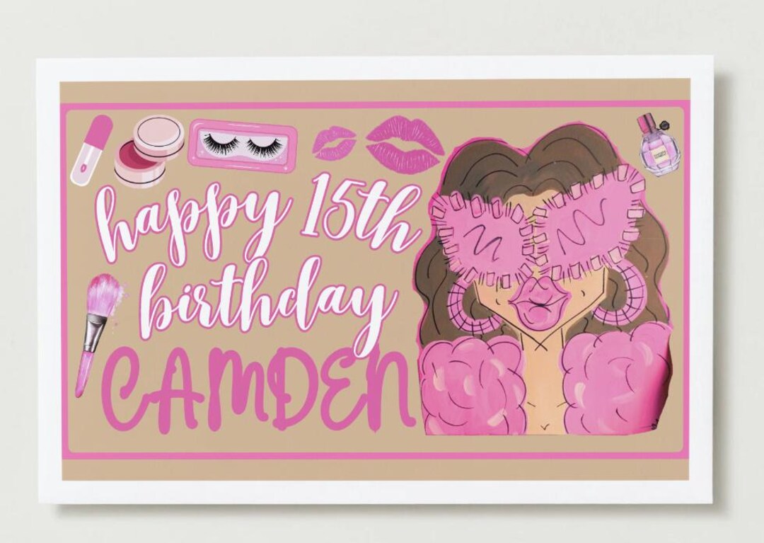 Preppy Girl Birthday Banner Design - Etsy