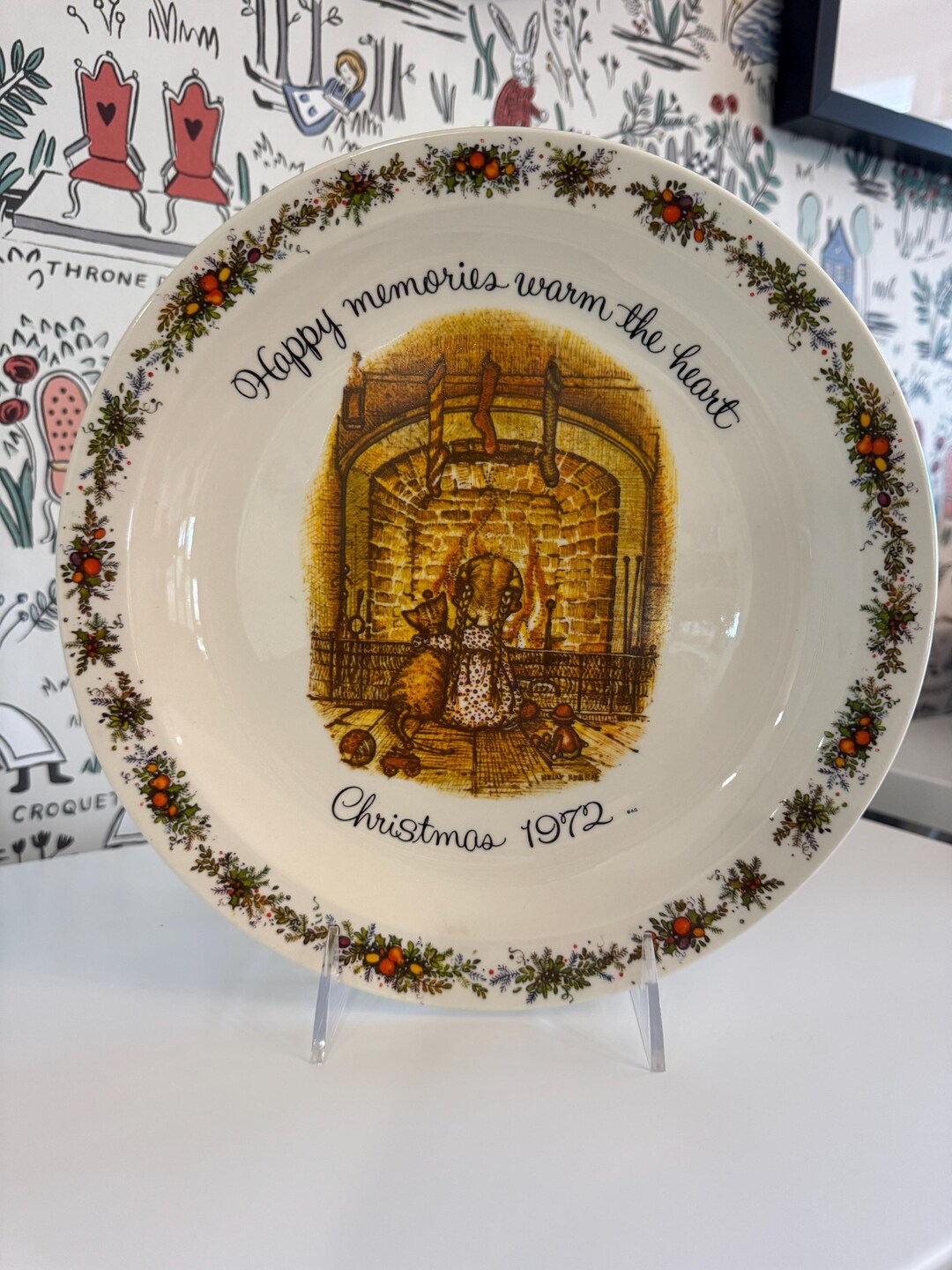 Vintage Holly Hobbie 1972 Commemorative Christmas Plate - Etsy
