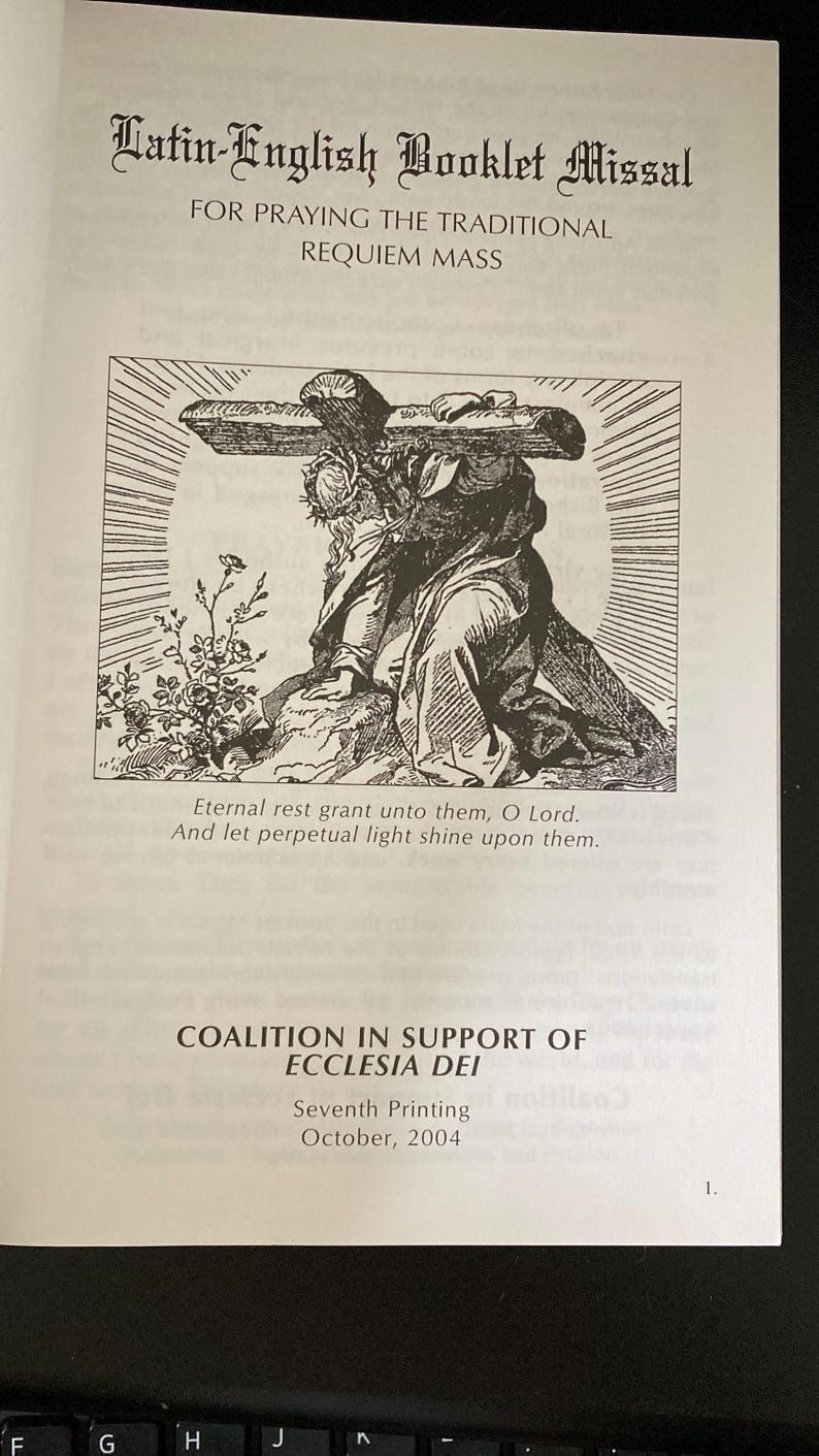 Latin-english Booklet Missal – Traditional Requiem Mass Prayers (2004 ...